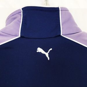 Puma | Tops | Puma Purple Embroidered Logo Zip Up Track Jacket S | Poshmark